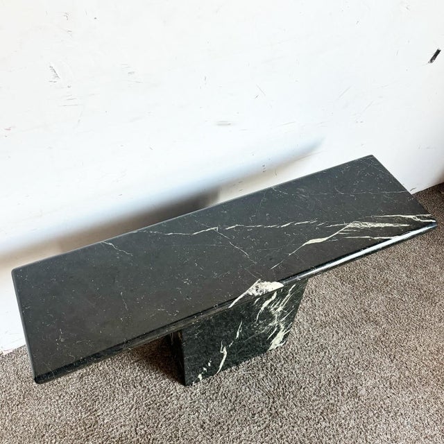 Italian Black Marble Console Table | Chairish