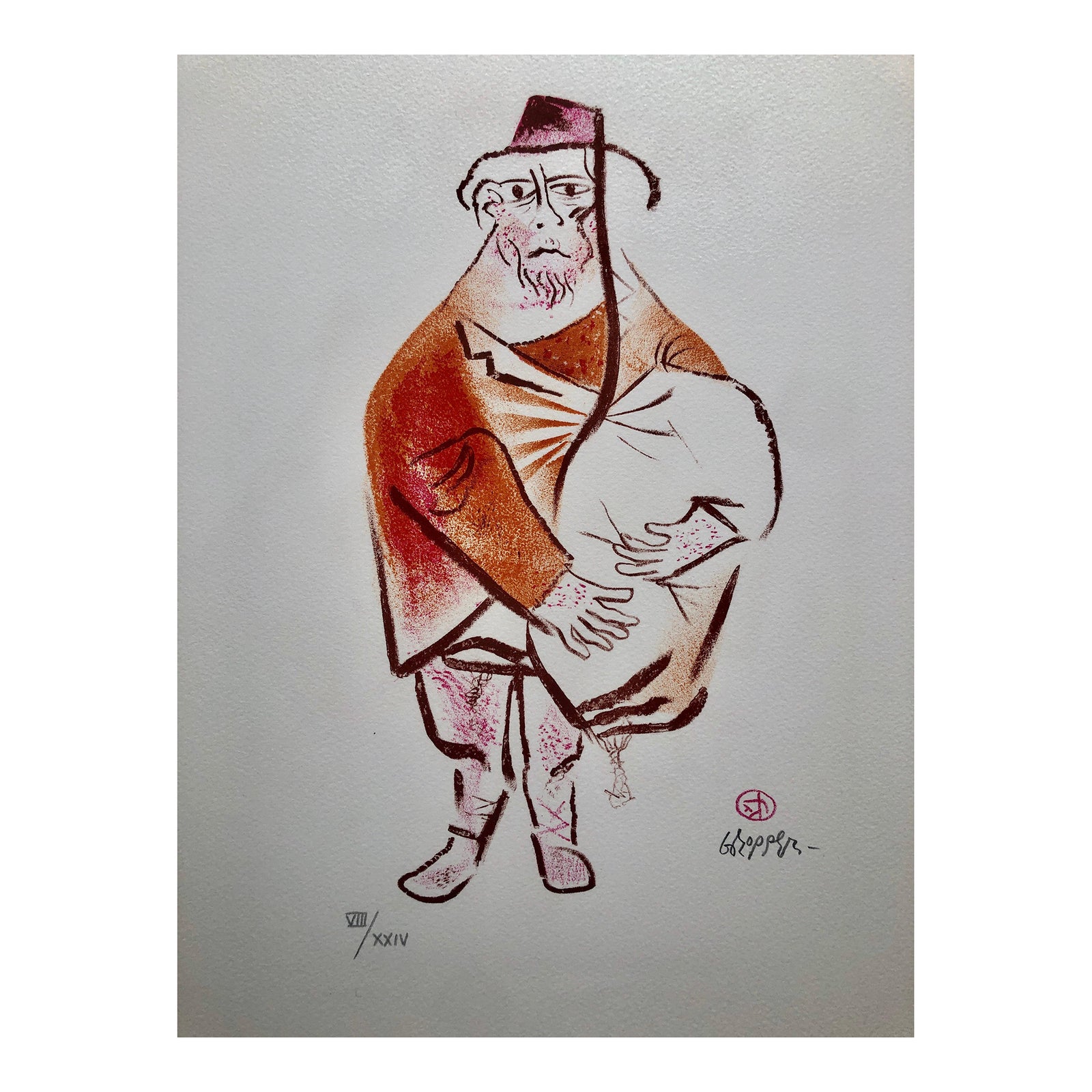 William GropperSephardic Jew Fez Hat Jewish Shtetl Americana Judaica ...