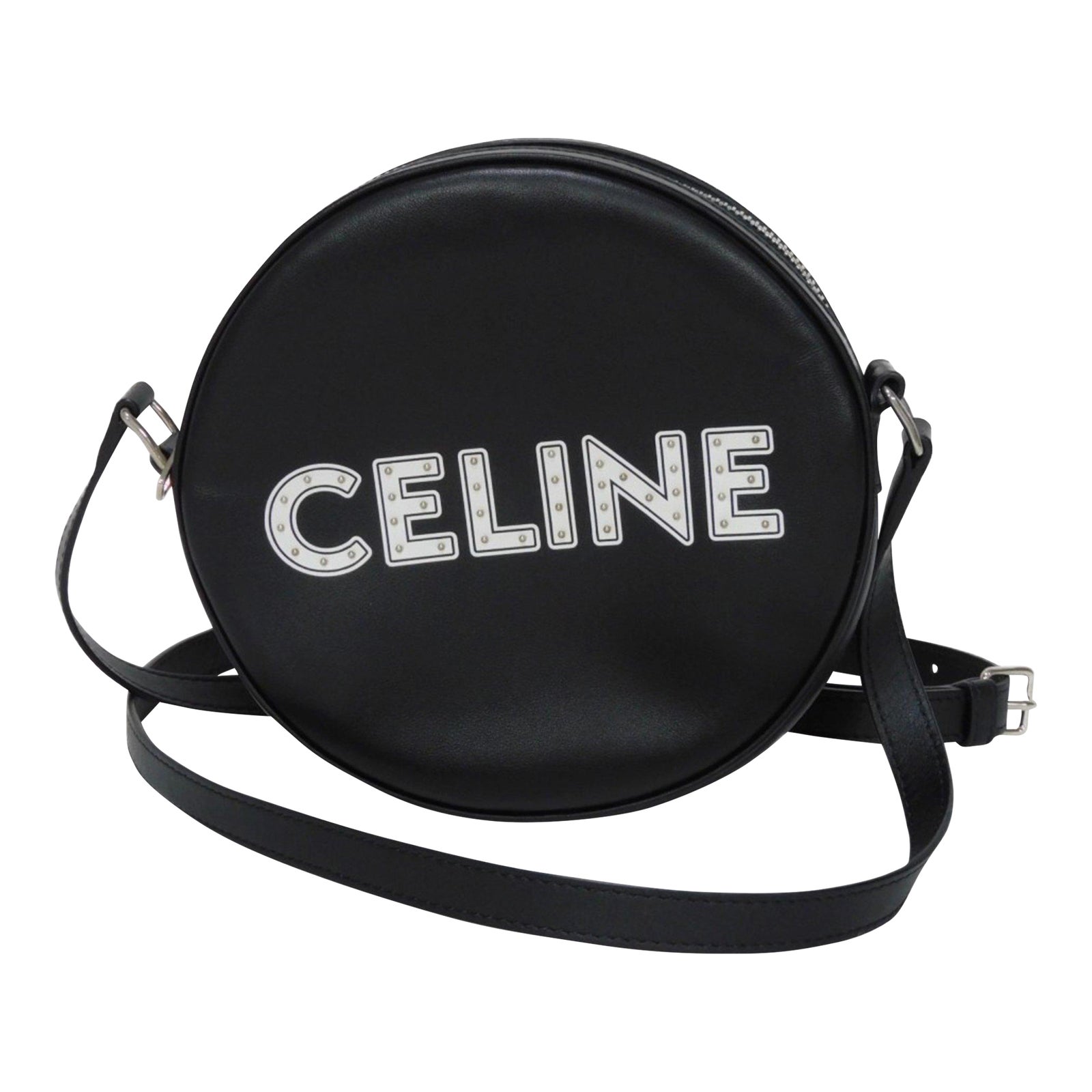 Celine Shoulder Bag Round The Dancing Kid Black Pop-Up Exclusive Studs ...