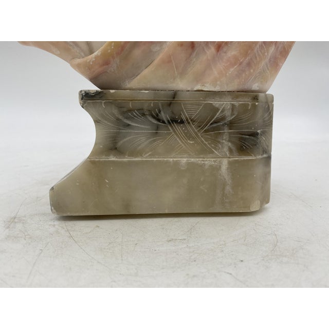 1930s Art Deco Hand Carved Female Flapper Girl Alabaster Bust | Chairish