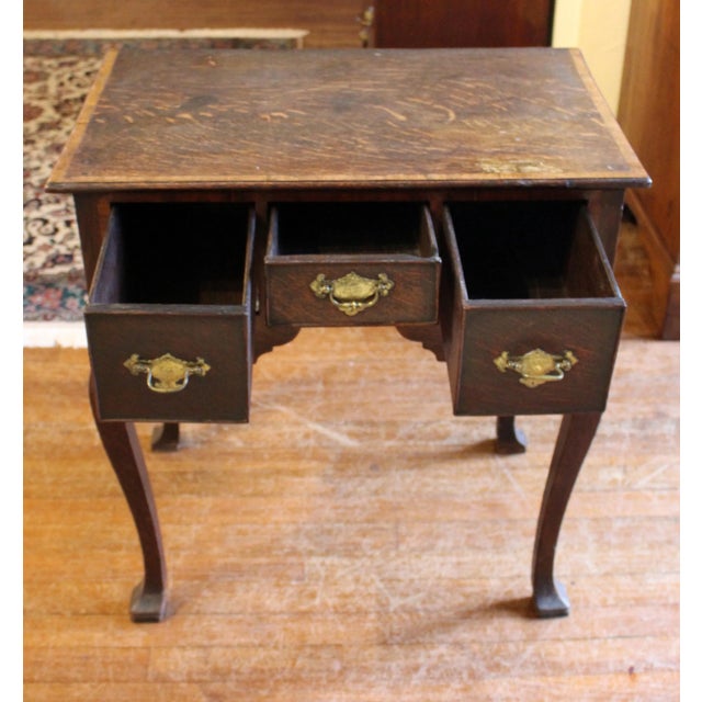 Circa 1730 English Country Oak Lowboy or Dressing Table | Chairish