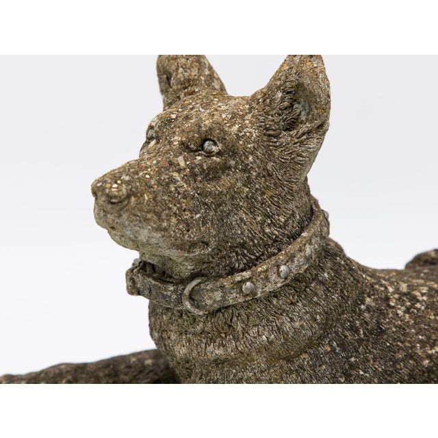 Vintage French Reconsitituted Stone Shepherd or Labrador Dog Garden ...