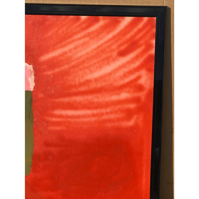 Mid Century Modern Red Painting | Chairish
