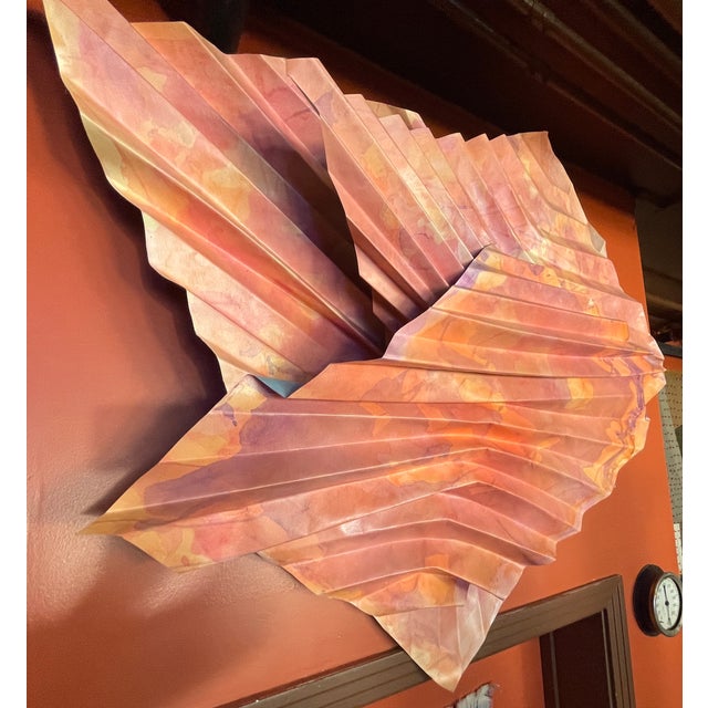 Painted and Pleated Canvas on Frame | Chairish