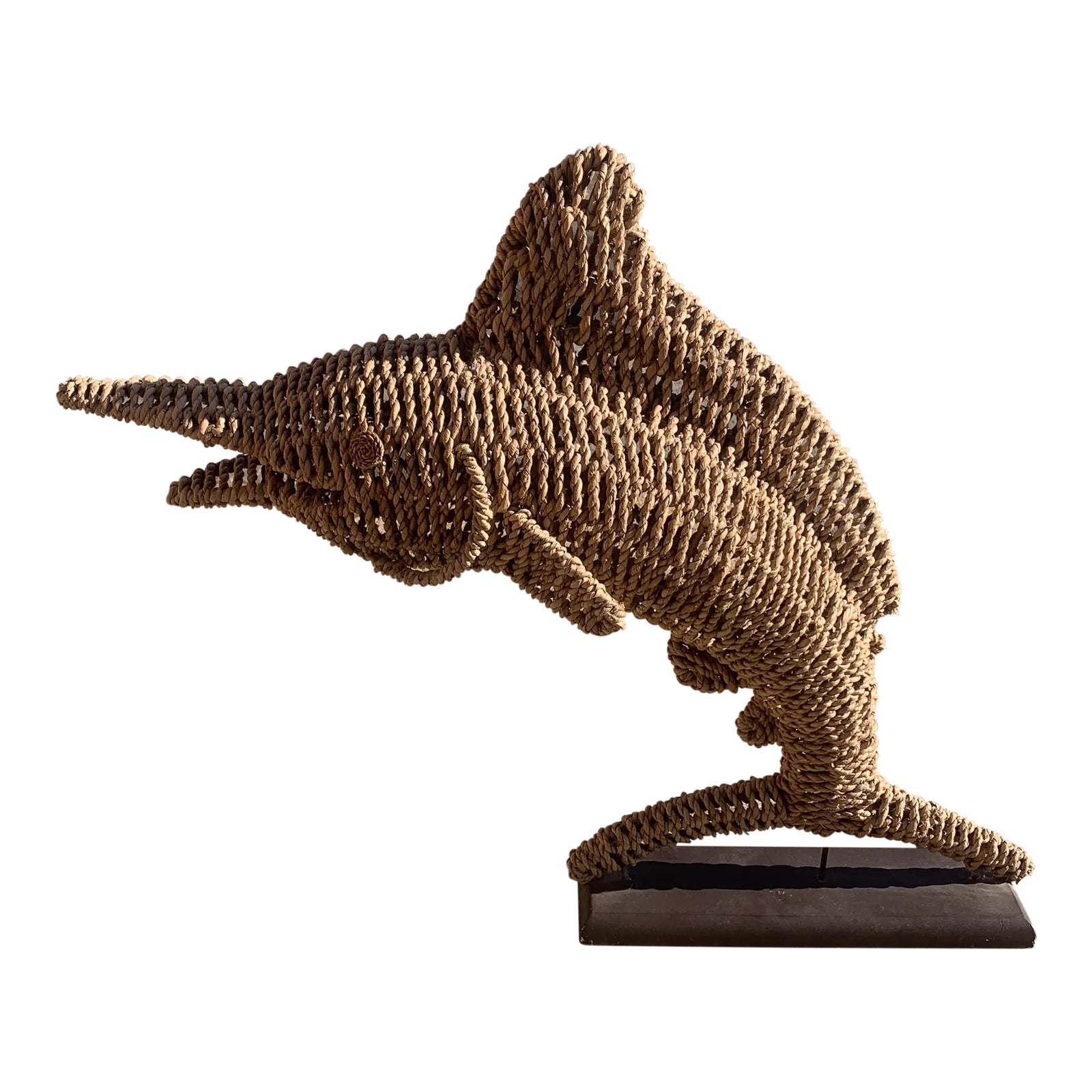 Vintage 1980s Marlin Rope Sculpture | Chairish