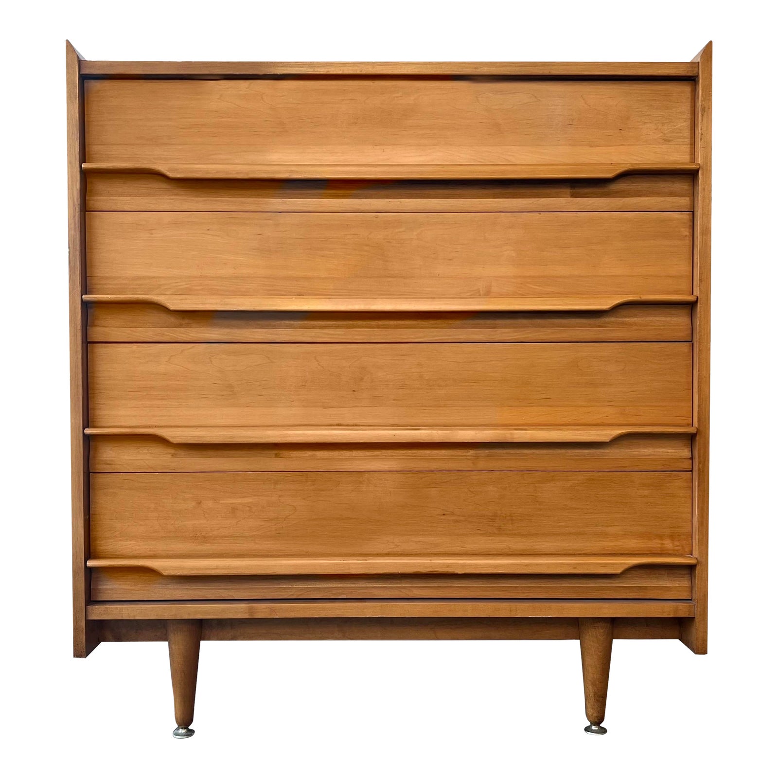 Unique Mid Century Modern Highboy in Solid American Maple by Crawford ...