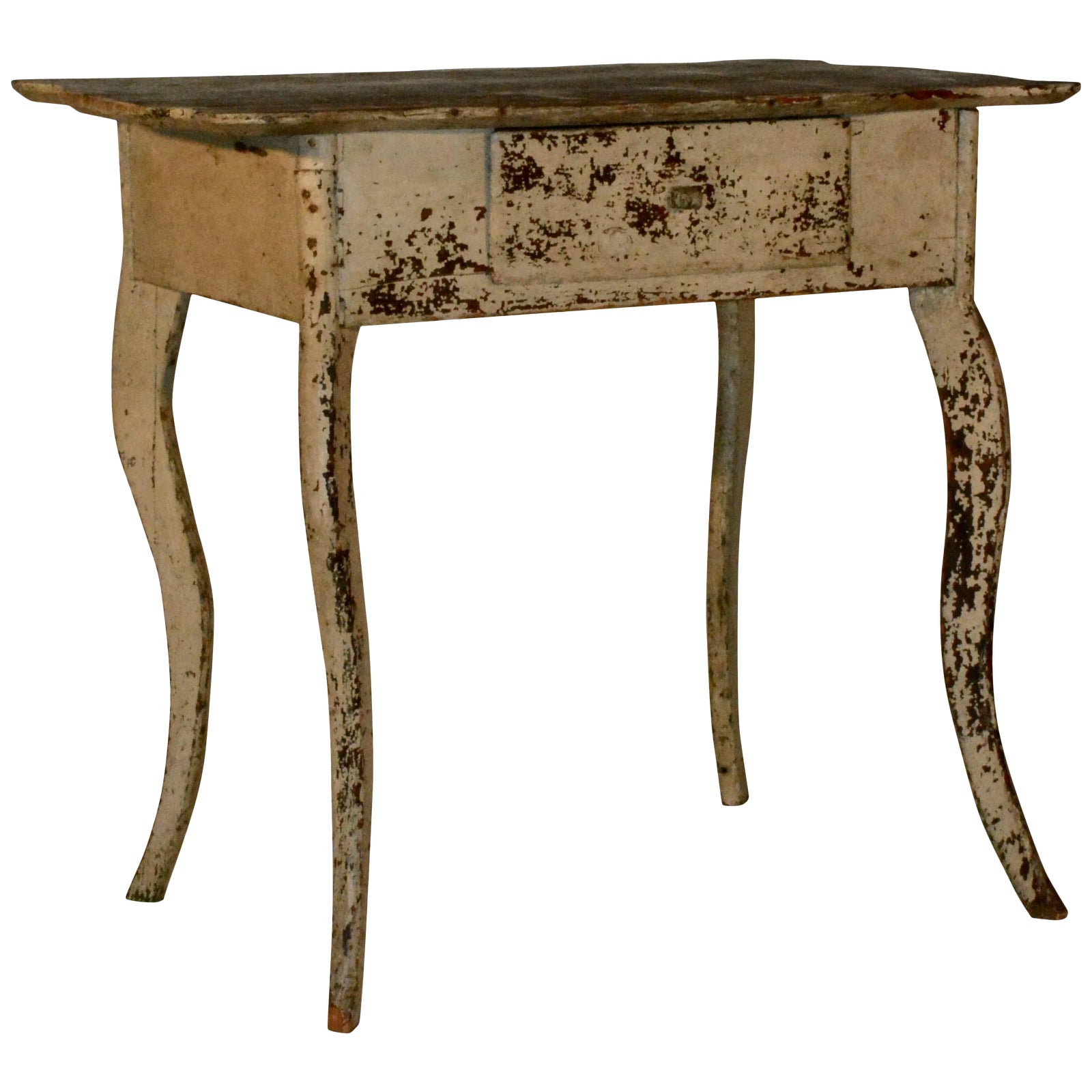 19th Century Spanish Polychrome Entry Table | Chairish