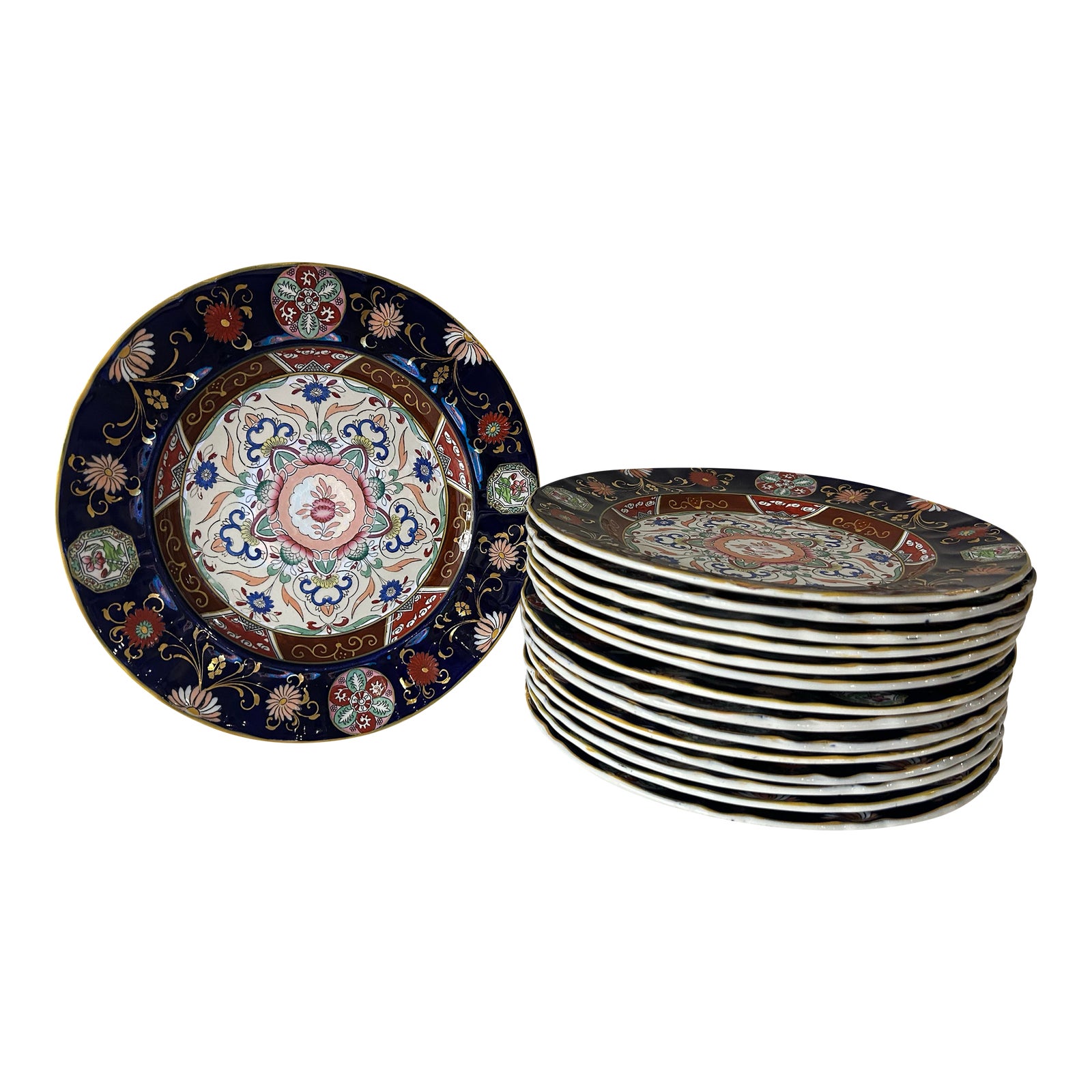 Signed Antique Ashworth Bros Ironstone Dinner Plates -B2828 Circa 1860 ...