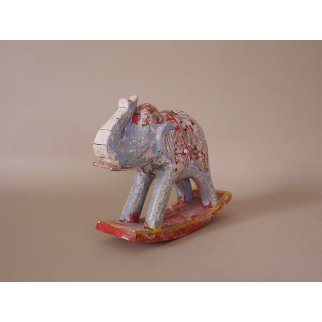 Vtg Rocking Wooden Elephant | Chairish