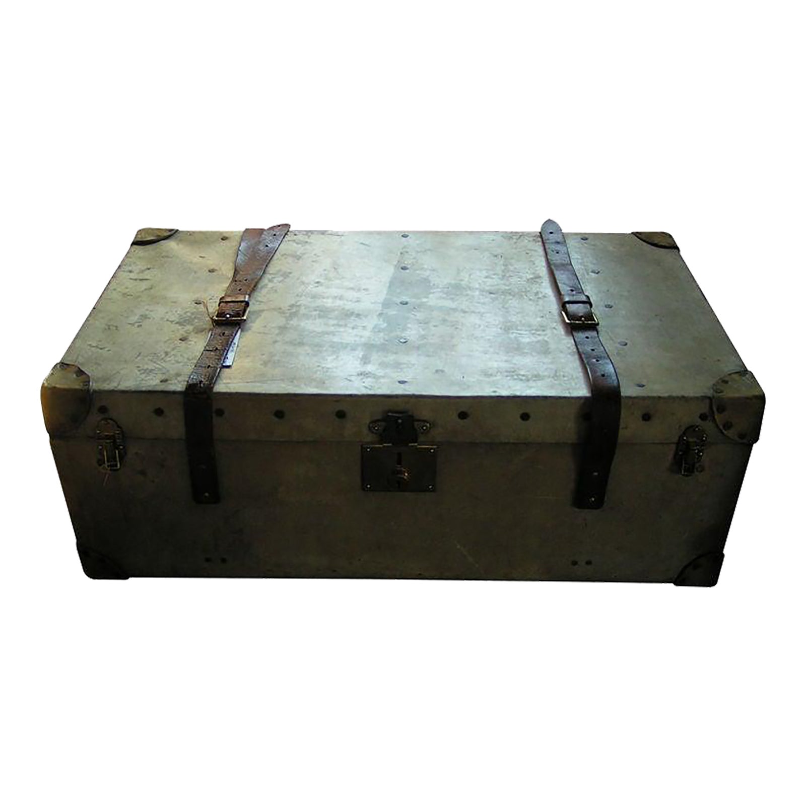 Harrod's Cream Colored Vellum Trunk | Chairish