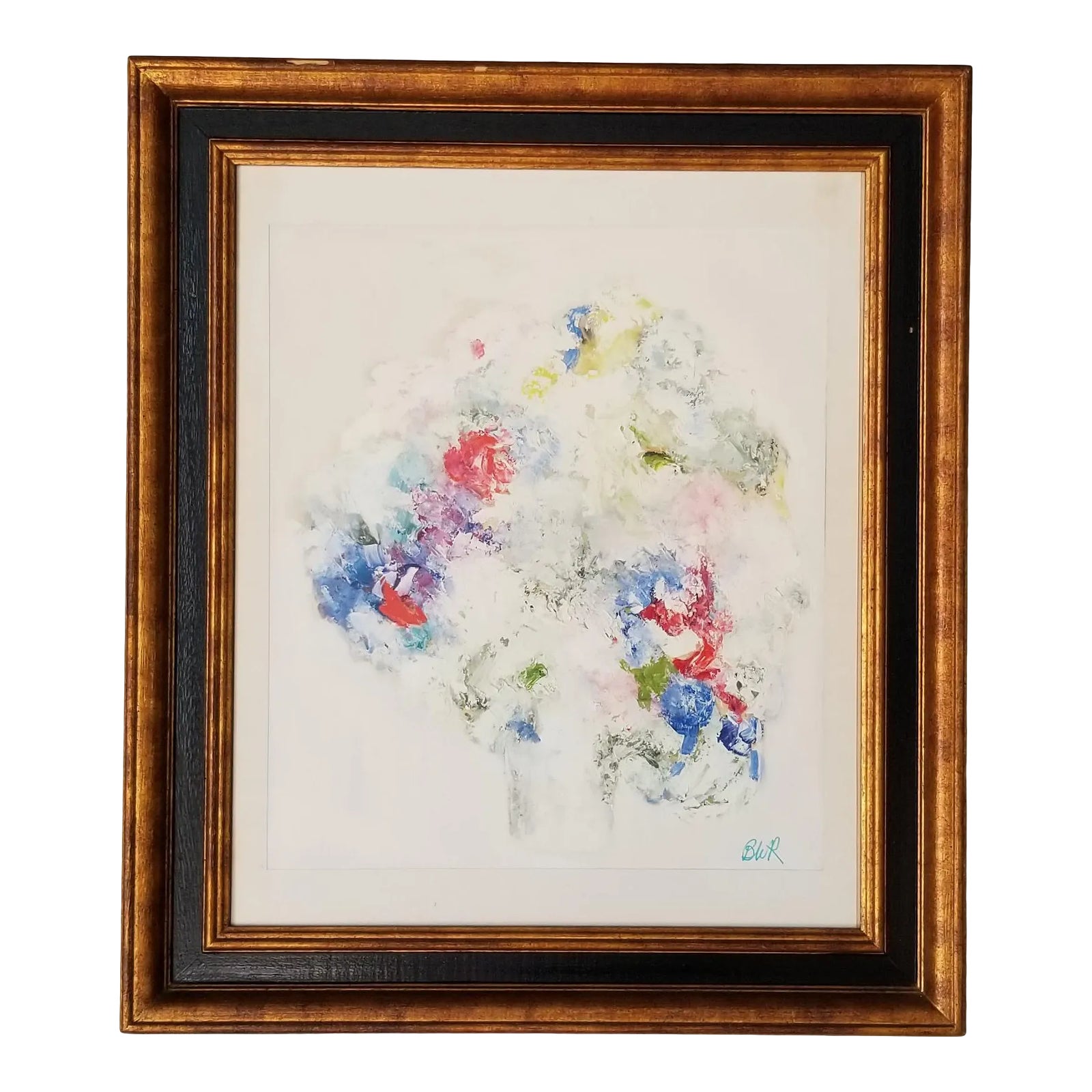 1970s Abstract Floral Still Life Oil Painting, Framed | Chairish
