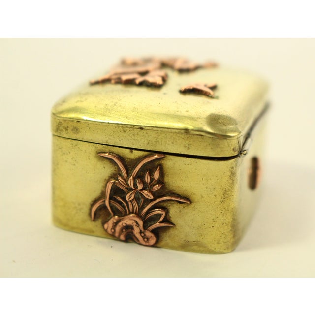 Antique Japanese Meiji Mixed Metal Snuff Box, Brass & Copper | Chairish