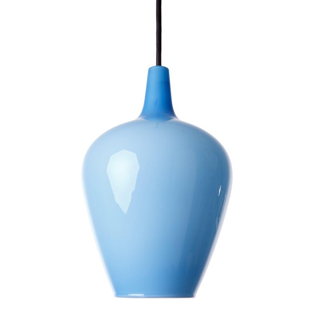 Celestial Blue Glass Pendant Fixture | Chairish