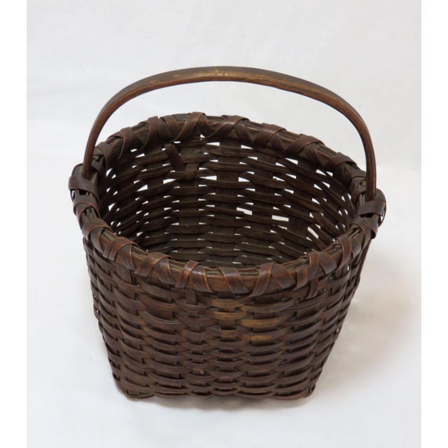 Antique American New England Hand Woven Splint Basket | Chairish