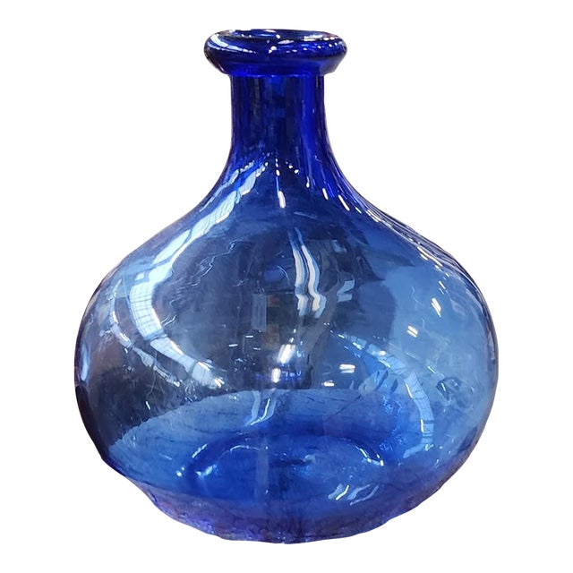 Contemporary 100% Recycled Large Blue Glass Vase by Vidrios San Miguel ...