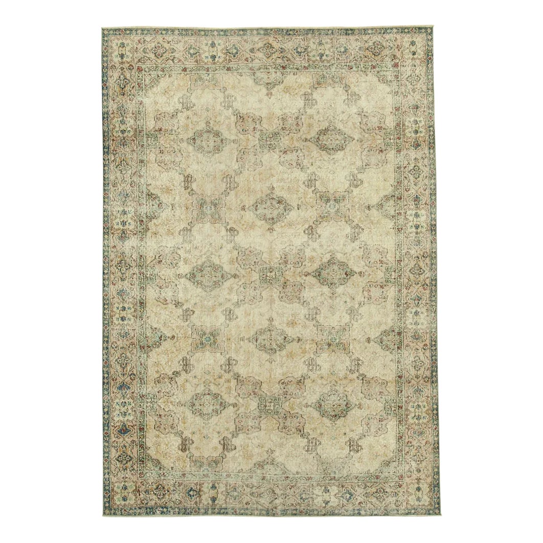 Vintage Beige Rug in Wool | Chairish