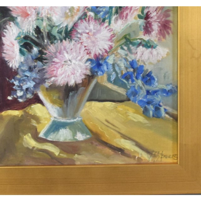 Vintage Colorful Bouquet of Flowers Oil Painting Including the Antiqued ...