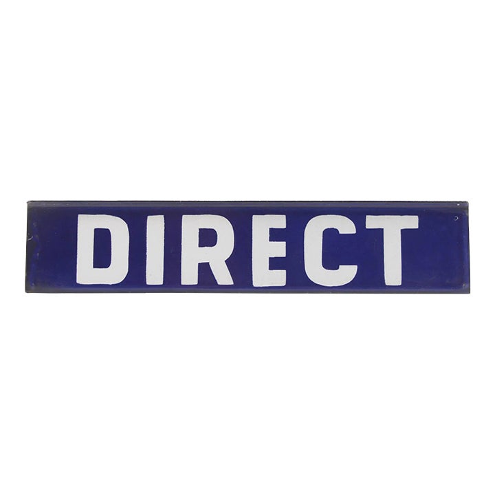 Vintage European Steel Direct Sign | Chairish