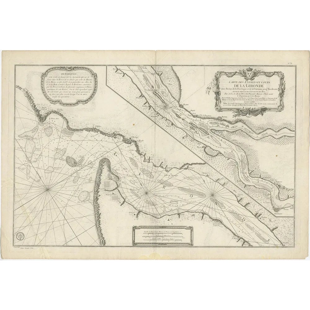 Map of Gironde, 1770s | Chairish