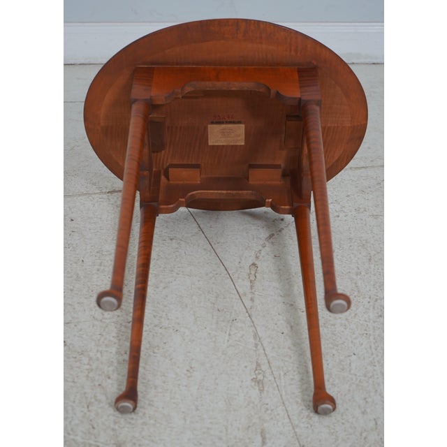 Eldred Wheeler Tiger Maple Oval Occasional Table | Chairish