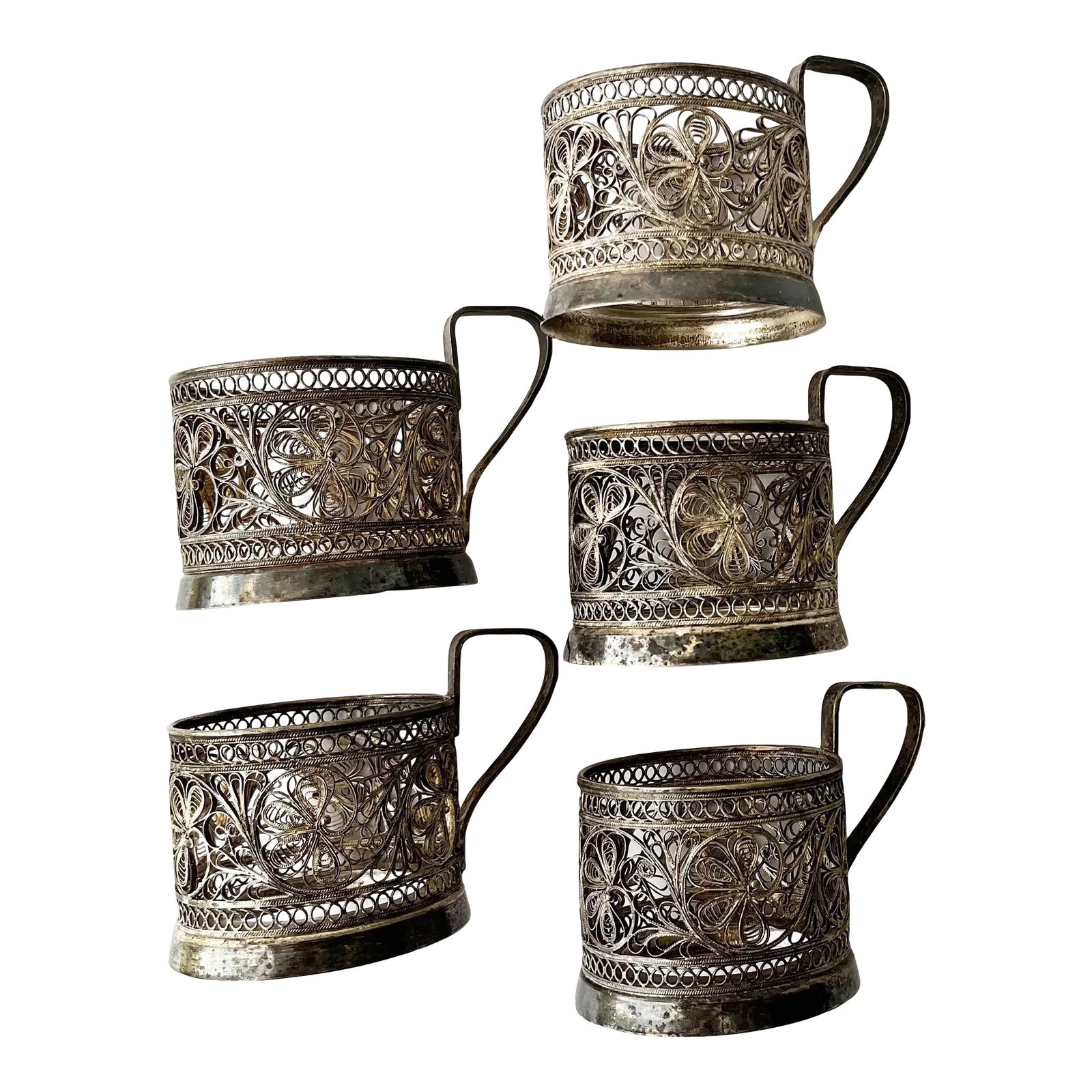 1950s Kazakov Factory of Art Products, Ussr- Set of 5 | Chairish