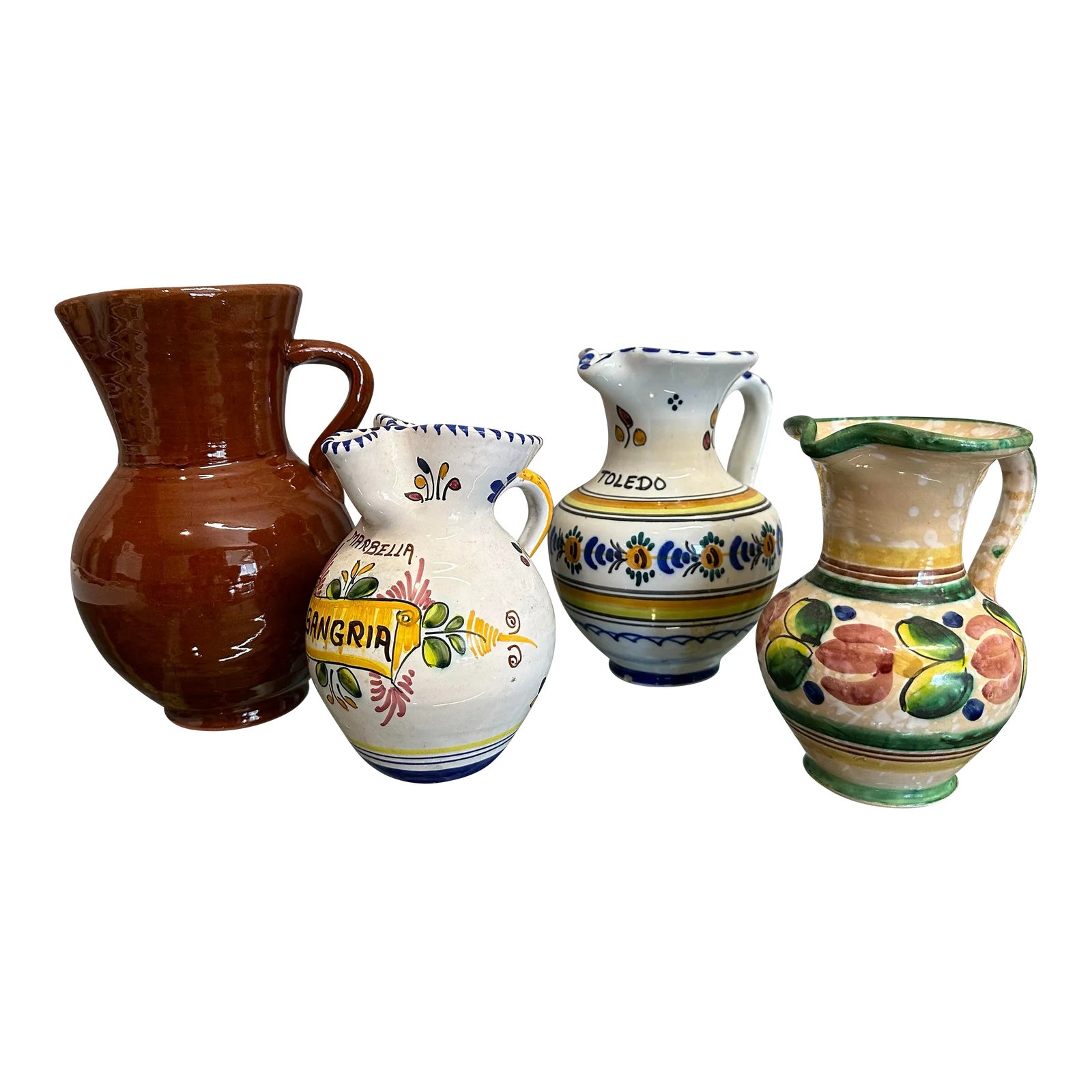 Spanish Collection Vintage Pitchers | Chairish
