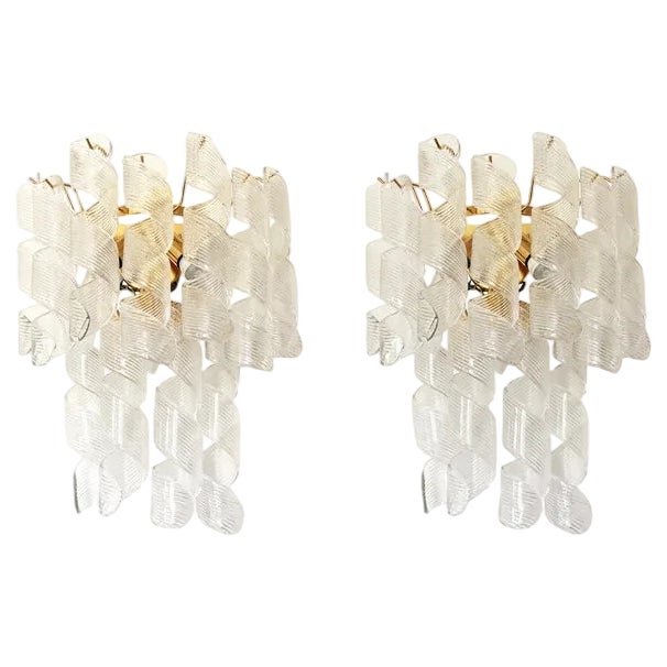 Transparent Ricci Murano Glass Wall Sconces by Simoeng, Set of 2 | Chairish