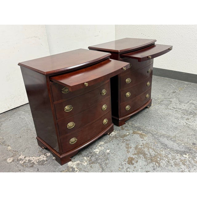 Late 20th Century the Bombay Company Cherry Wood Nightstands, a Pair ...