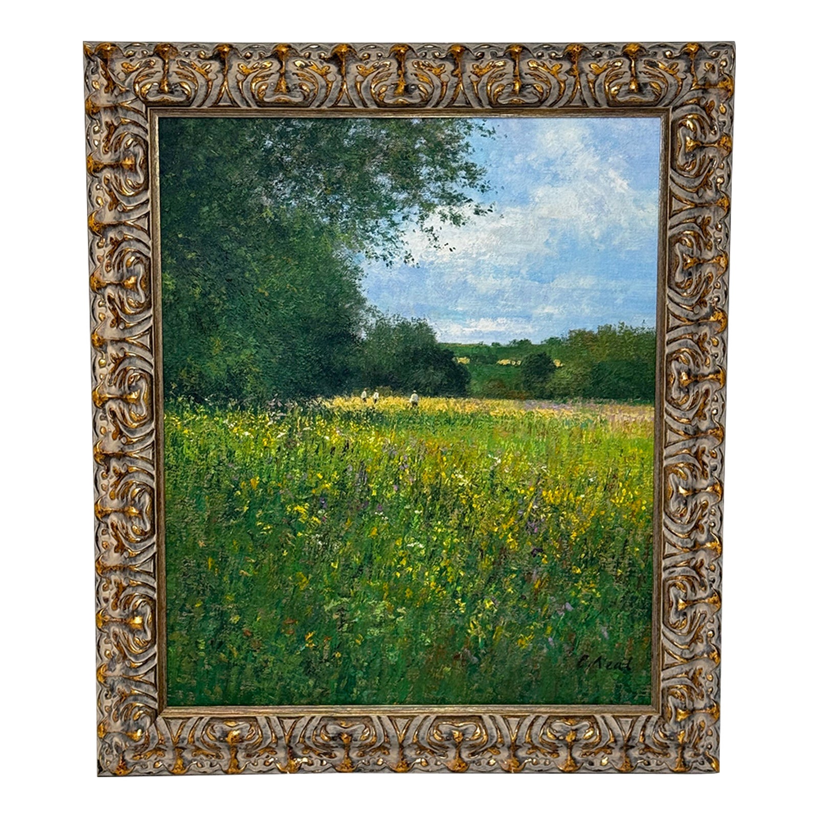 Impressionist Oil Painting Banks of the Wye Coppet Hill Herefordshire ...