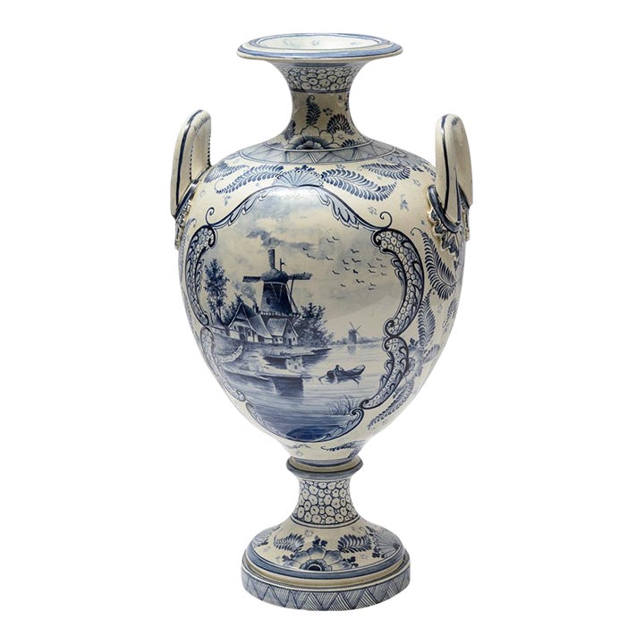 Delft Vase With Handles | Chairish