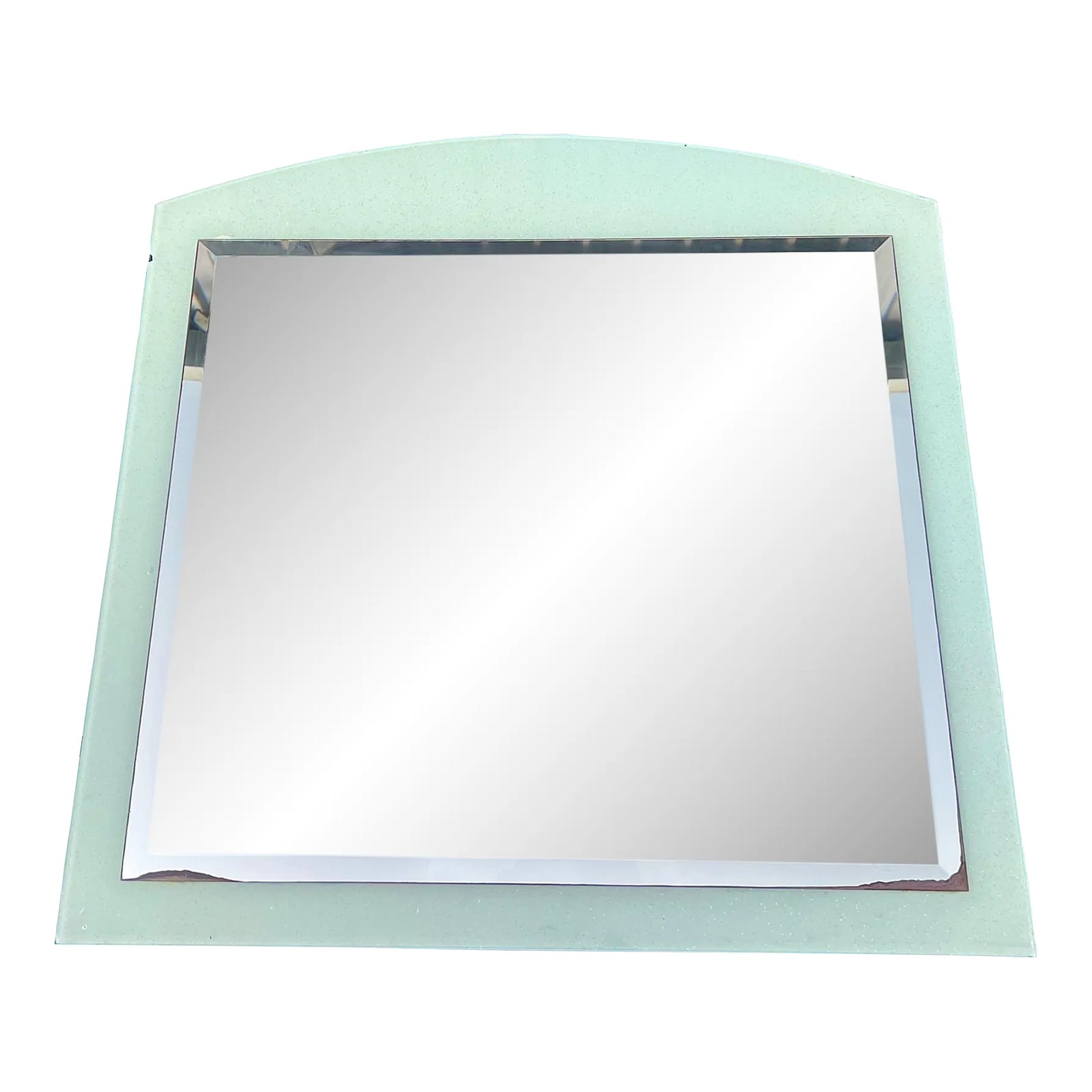 1980’s Light Blue Postmodern Sparkly Mirror | Chairish