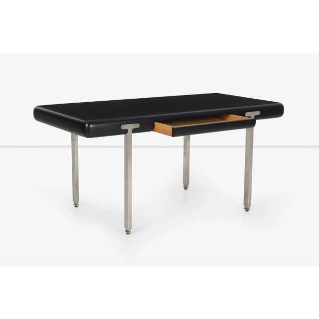 1970s Leather Wrapped Desk John Mascheroni Style | Chairish