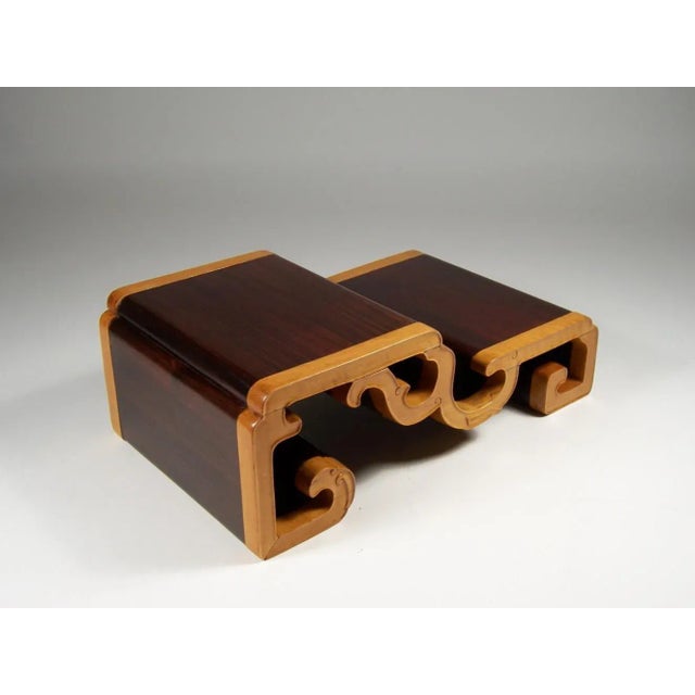 Mid 20th Century Hardwood Boxwood Two Tier Chinese Display Stand | Chairish