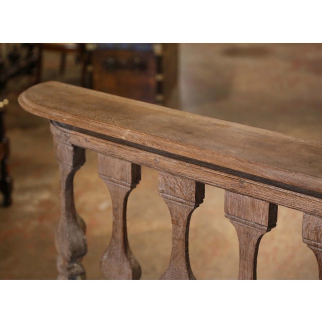 19th Century French Carved Bleached Oak Balustrade Console Table | Chairish