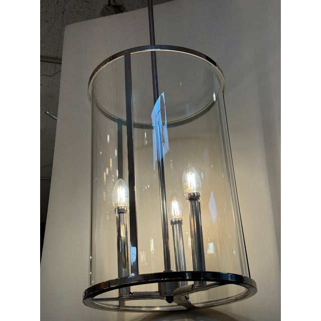 Urban Electric Altamont Open Nickel + Glass Pendant | Chairish