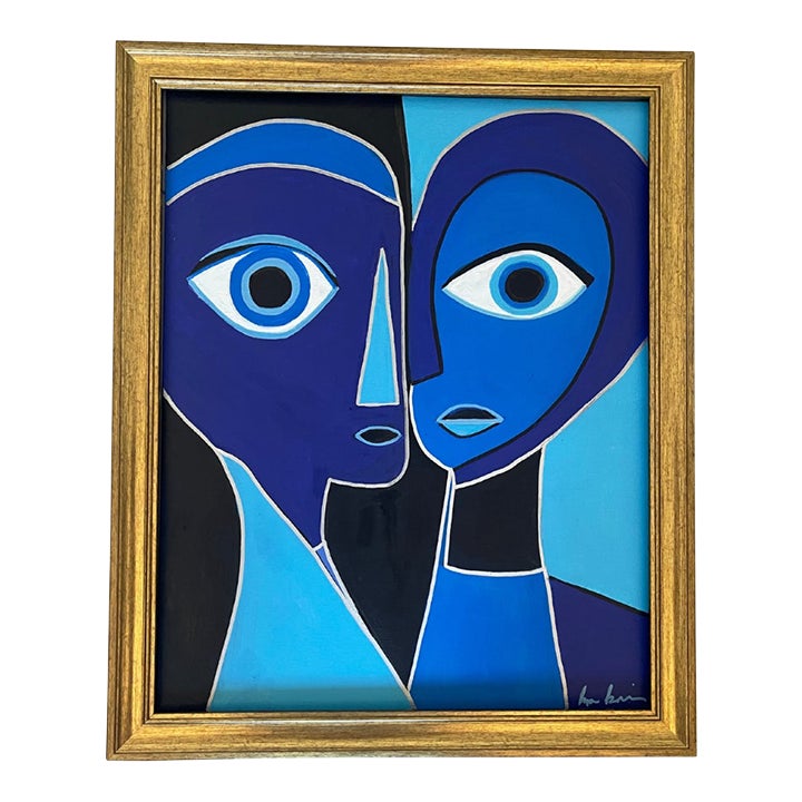Contemporary Abstract Portrait Painting by Bryan Boomershine, Framed ...