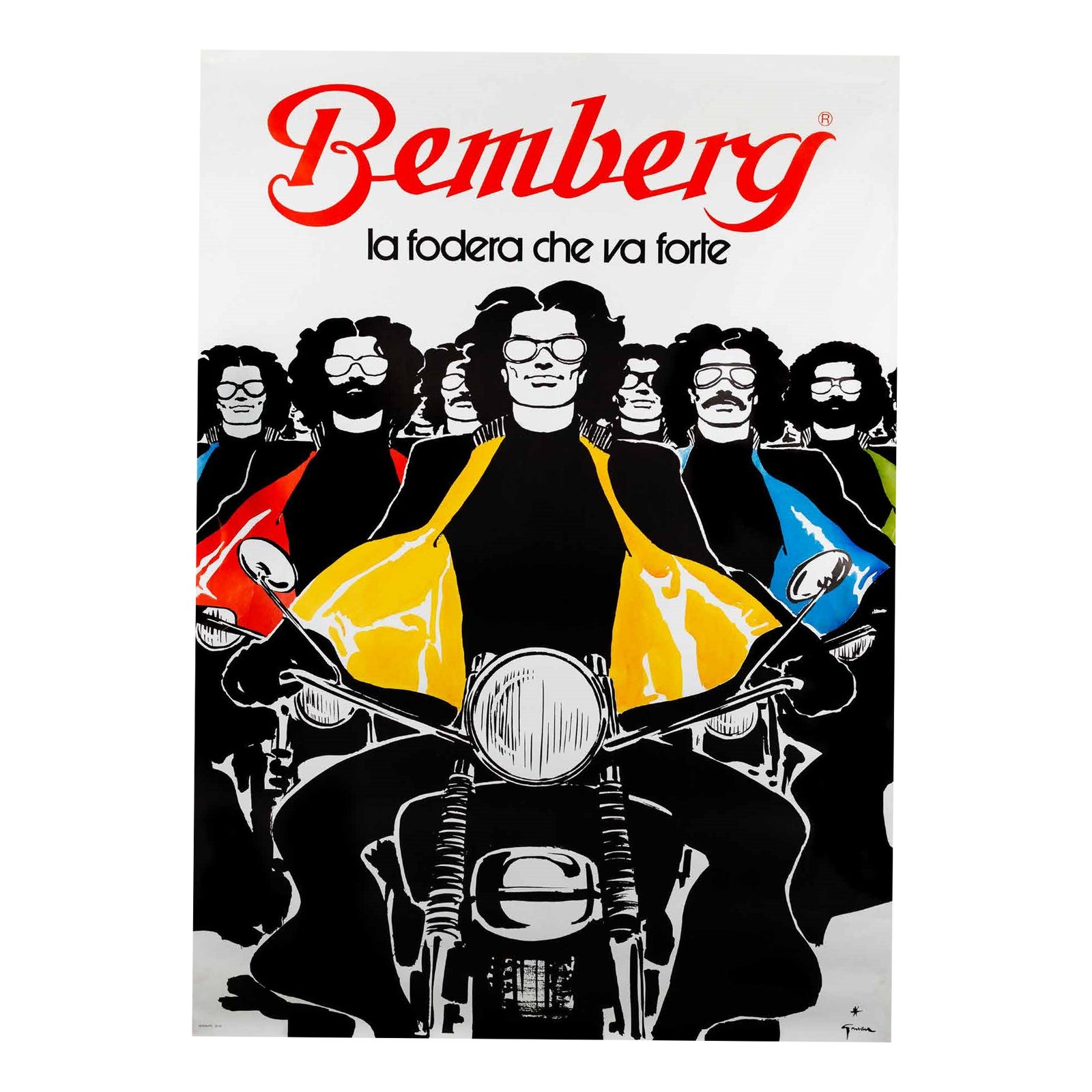 Original Vintage Bemberg: La Fodera Che Va Forte Poster by René Gruau ...