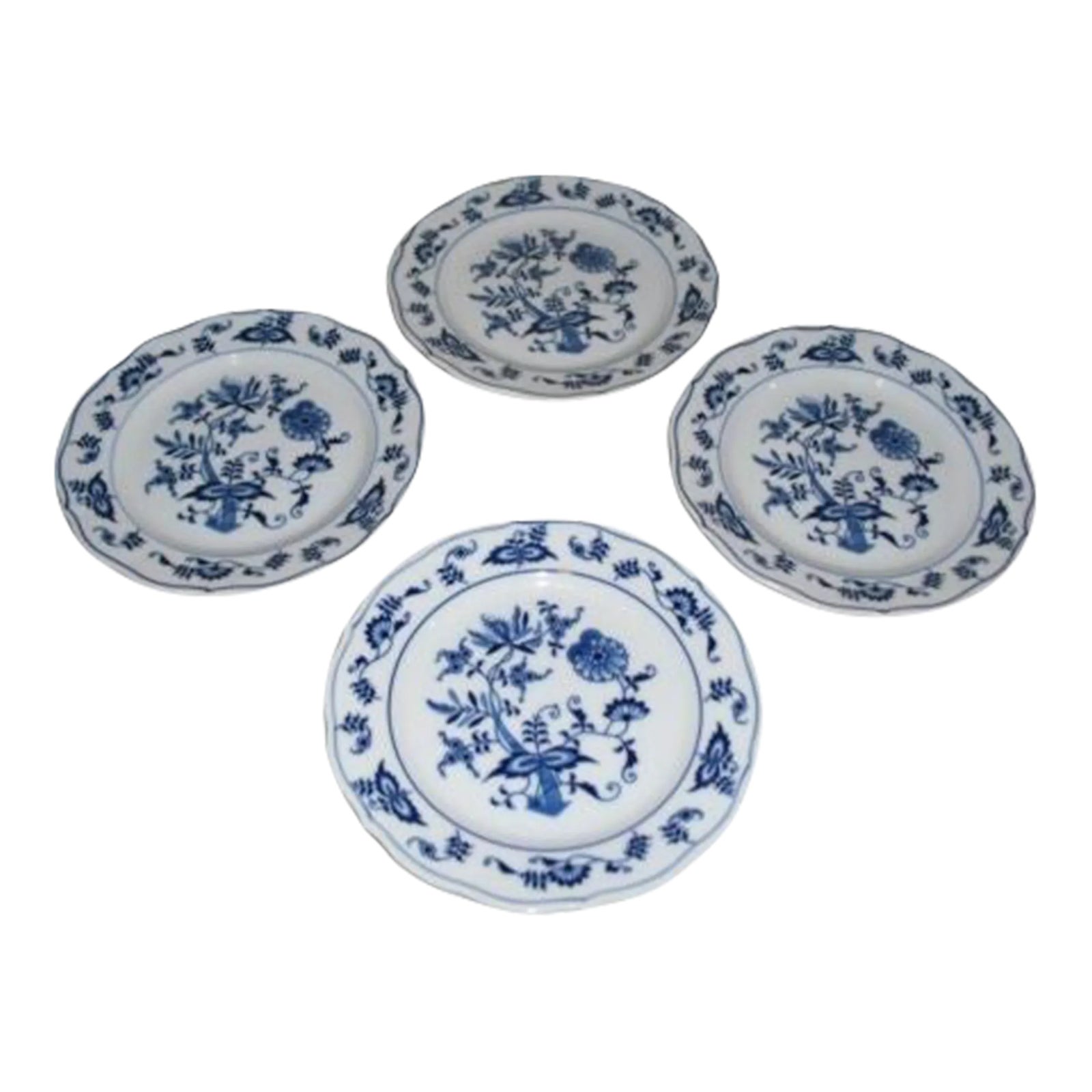 Vintage Blue Danube Lipper Banner Bread Plates -Set of 4 | Chairish