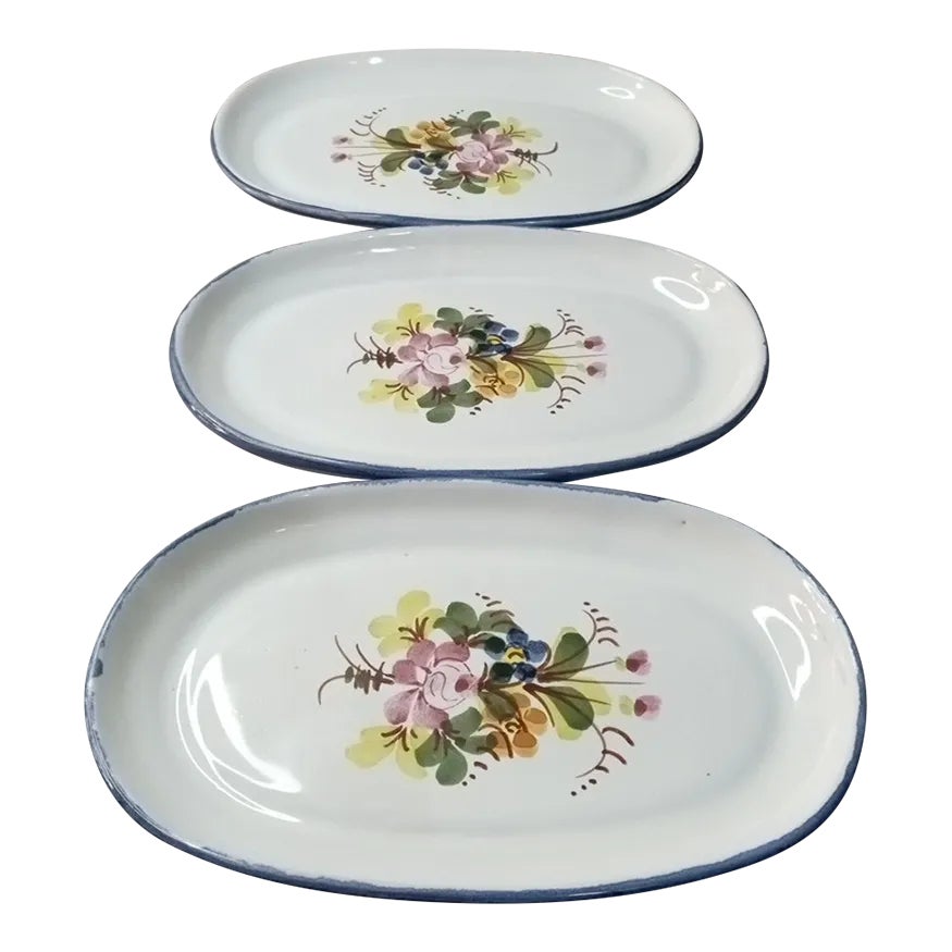 1970s Signed Solsona Art Pottery Oval Plates Made in Mexico - Set of 3 ...