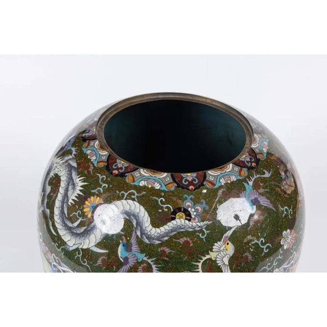 19th Century Japanese Cloisonne Enamel Covered Jar With Dragons ...