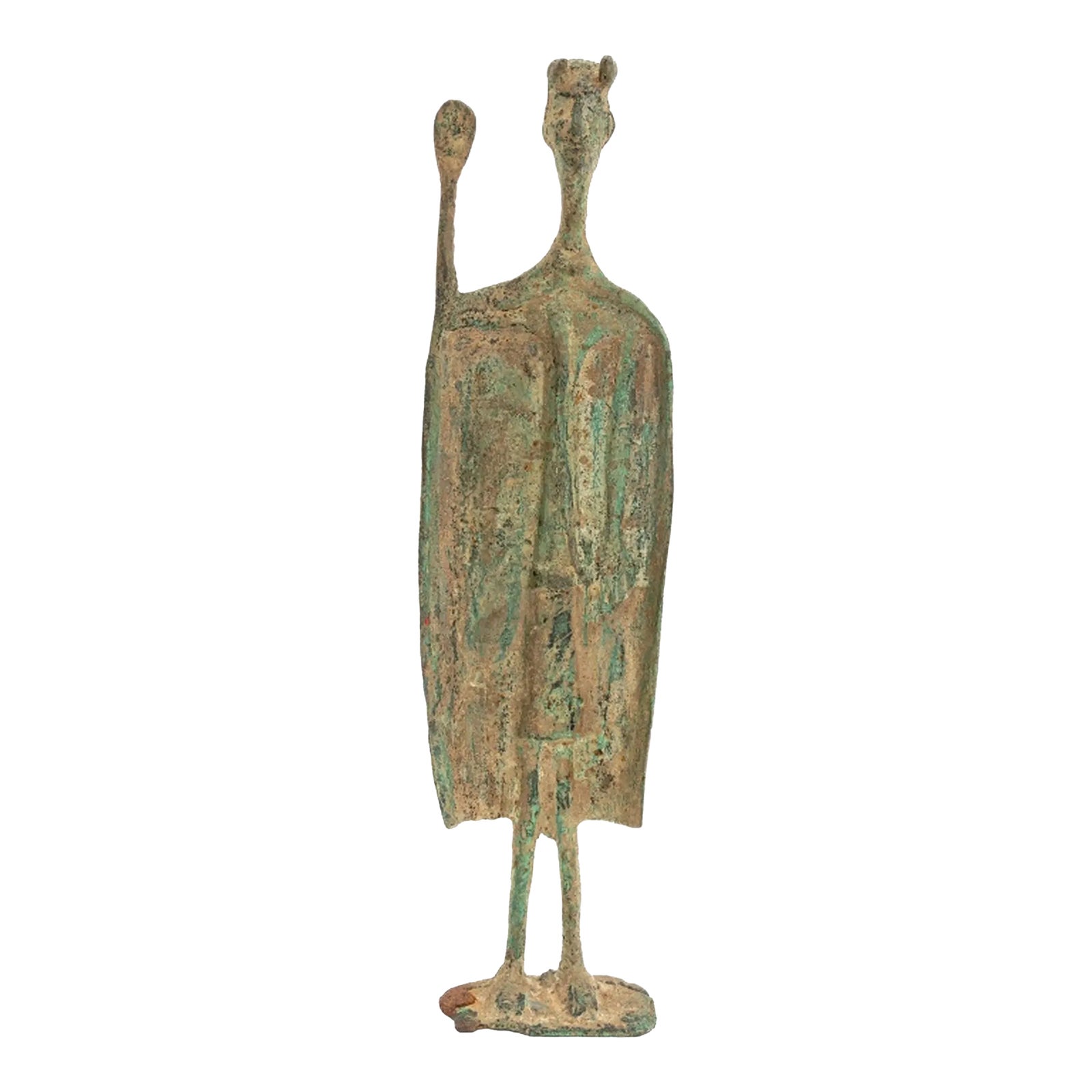 Italian Horned Figure Verdigris Patinated Bronze | Chairish