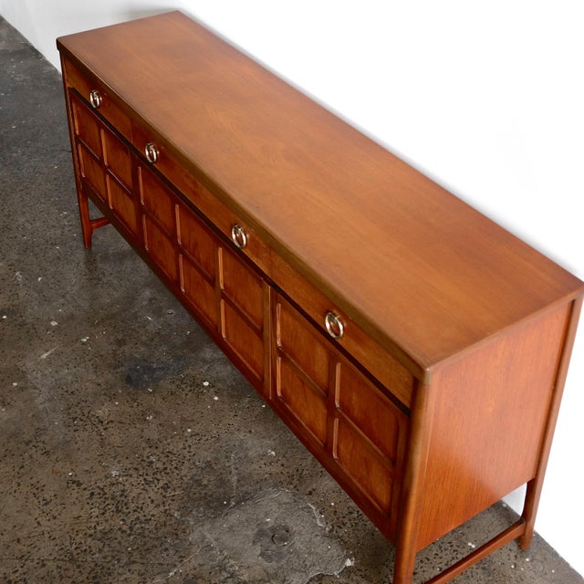 Nathan Furniture Teak Credenza / Sideboard With Drop-Down Bar | Chairish