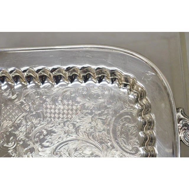 Vintage Leonard Silver Narrow Twin Handle Silver Plated Serving Platter ...