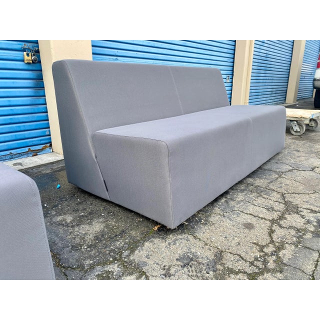 SteelCase Turnstone Modern Modular Big Lounge Armless Sofa | Chairish