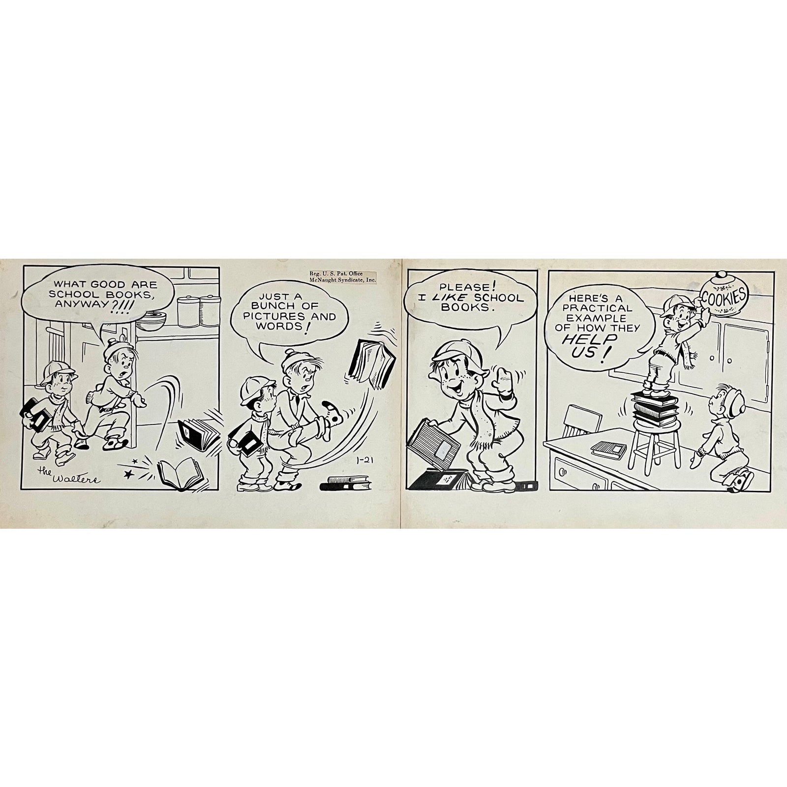 Jerry Walter & Linda Walter, Rare 1950s Original Syndicated Ink Drawing ...