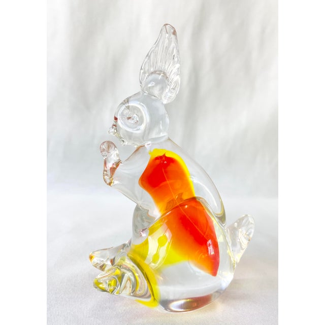 Modern Dual Toned Art Glass Rabbit Figurines - a Pair | Chairish
