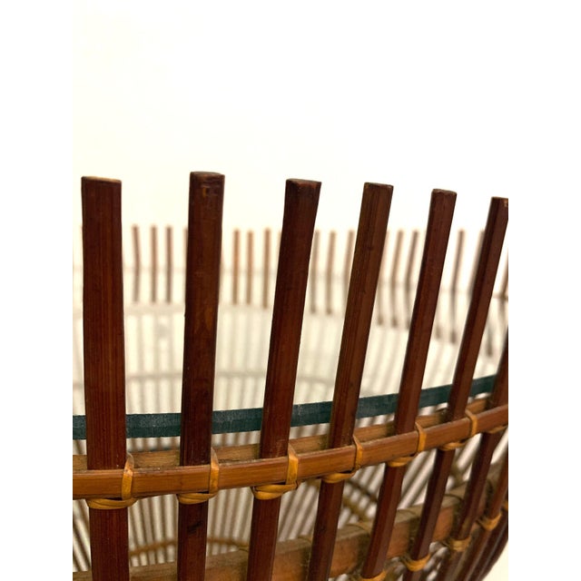 Vintage Thai Bamboo Fish Basket Table | Chairish