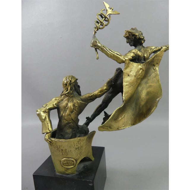 1940s Gilt Bronze of Mercury and Zeus, Signed and Foundry Markings ...