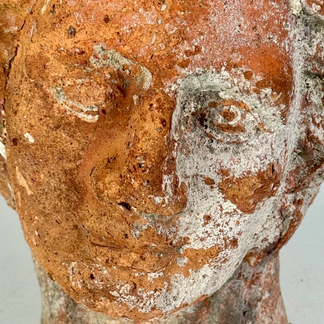 Mid 20th Century Stupendous Terracotta Head Bust Statue Sculpture of ...