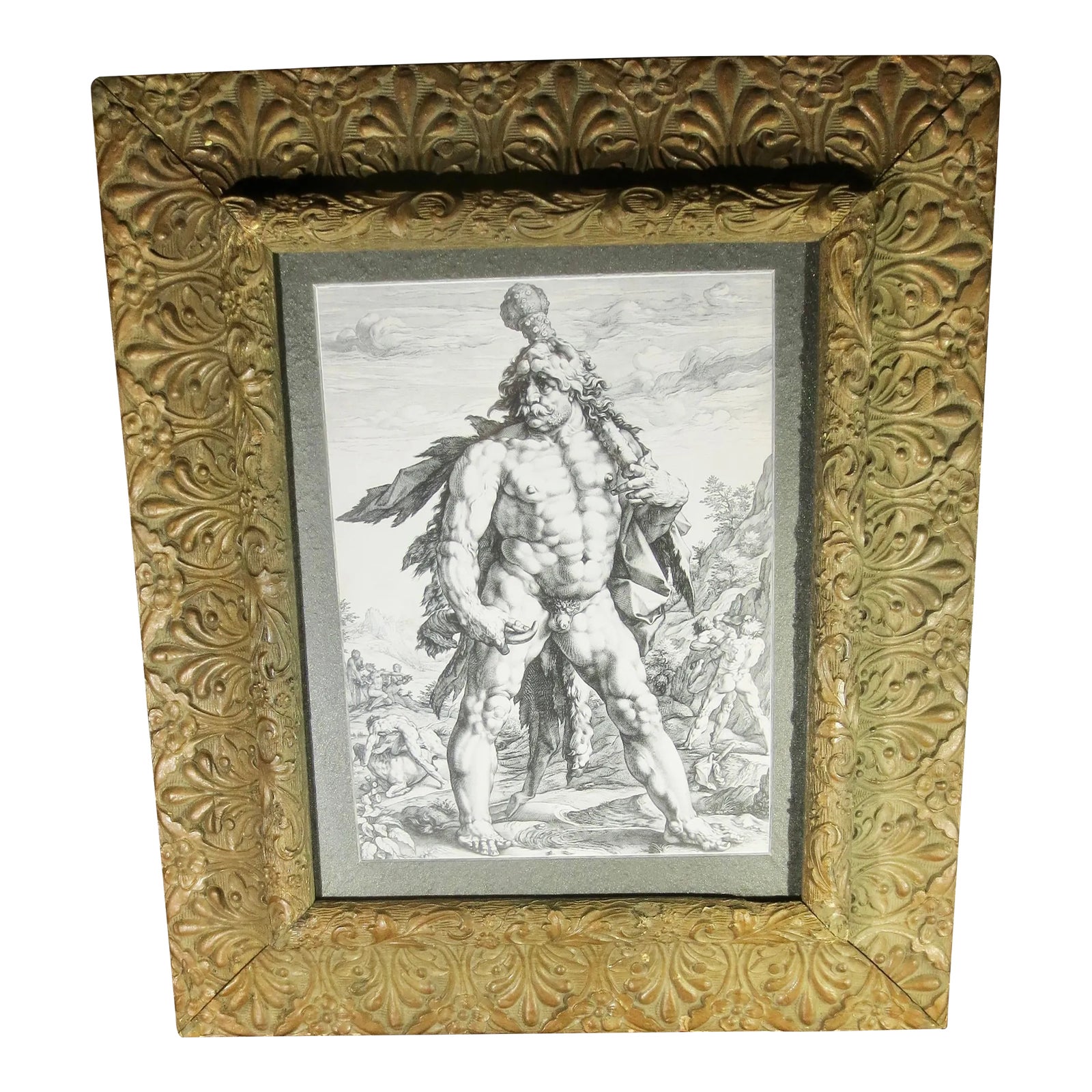Hercules 1590 by Dutch Engraver | Chairish